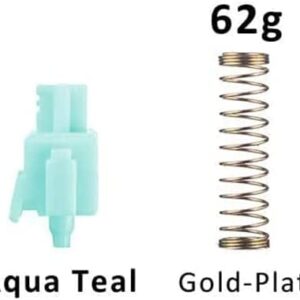 ZugGear Linear Switches 62g Transparent Aqua Teal Switch with Gold-Plated Spring Smooth Creamy Green Stem 5 Pins Linear Keyswitch (DUROCK L2 Clear, 20pcs)