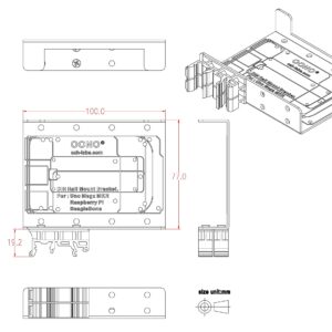 DIN Rail Mount Bracket for Raspberry Pi 1A+ 1B+ 2B 3B 3B+ 4B Zero Arduino Uno Mega Mkr BeagleBone Black