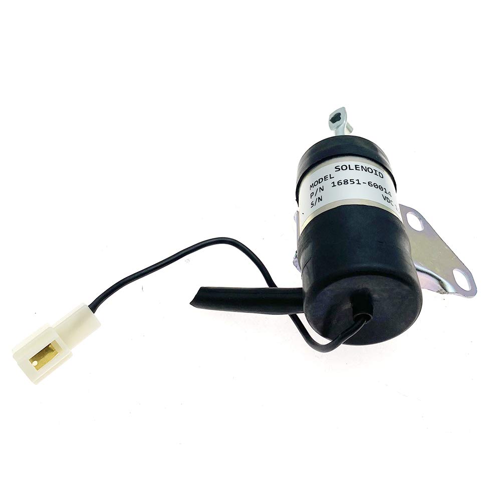 Fuel Shut Off Solenoid for Kubota BX2230D RTV900R RTV900T B7410D BX1500D BX1800D Z482 Z602 D722 Replace 16851-60014 16851-6010 16851-60011 16851-60013 052600-4531 16851-60012 052600-4530 052600-453