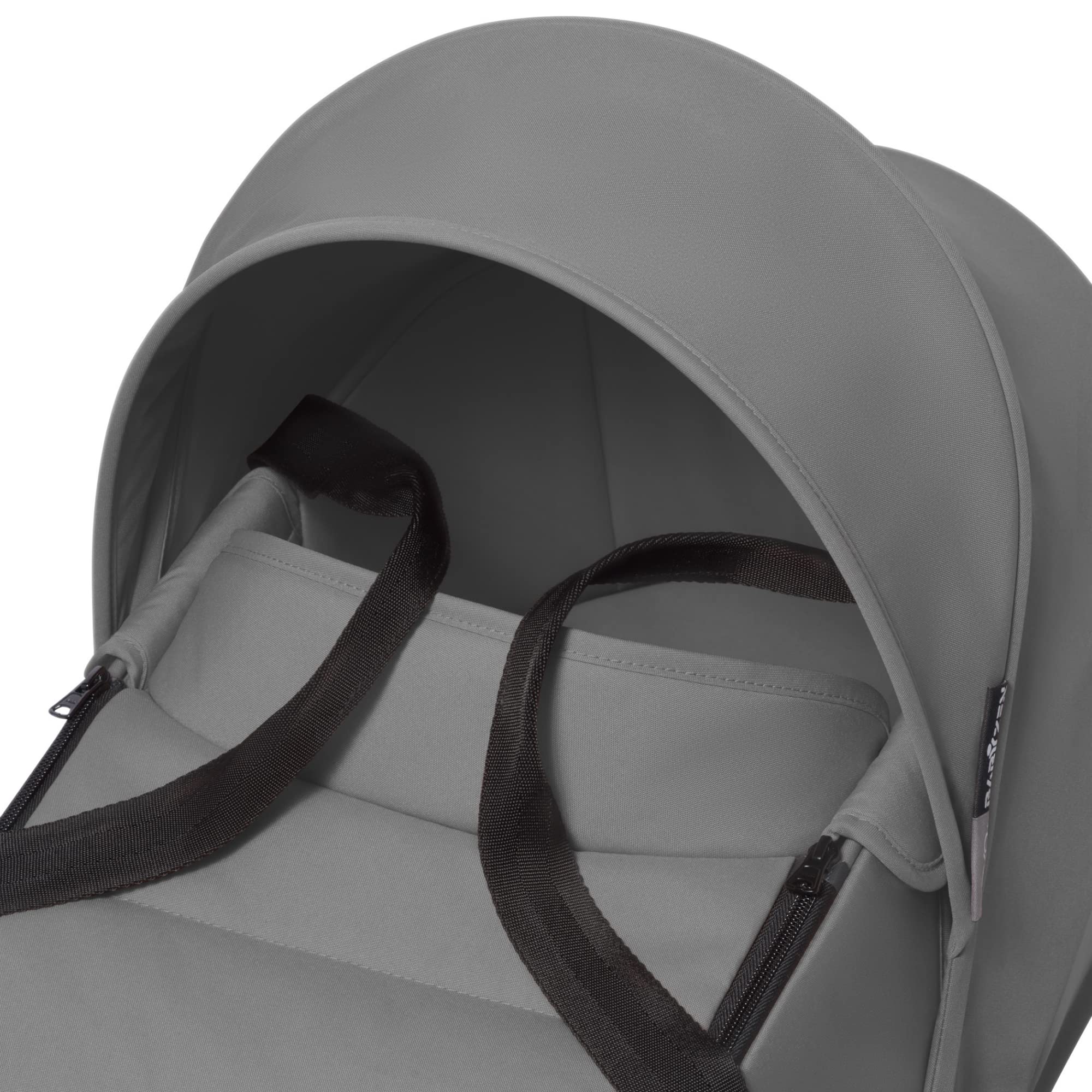 Babyzen YOYO2 Black Frame + Grey Bassinet - Includes Thick Double Mattress, Ventilated Shell & Canopy