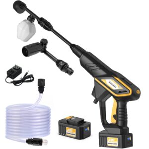 bergwerk cordless power cleaner 40v portable power washer with 2pcs batteries power cleaner, working pressure 520psi for rvs boats or home projects, with accessories kit and a charger included