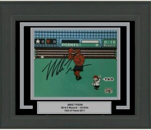 framed autographed/signed mike tyson punchout nintendo video game boxing 8x10 photo athlete hologram coa