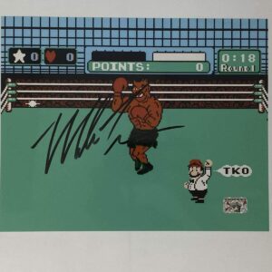 autographed/signed mike tyson punchout nintendo video game boxing 8x10 photo athlete hologram coa