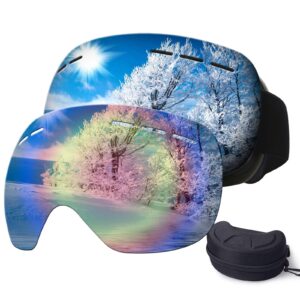 senston ski goggles, double lens snowboard goggles with anti-fog/uv protection & otg style