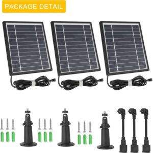 iTODOS 3 Pack Solar Panel Works for Blink Outdoor 4 (4th Gen)/Blink Outdoor (3rd Gen) XT3 and Blink XT/XT2 Camera,11.5Ft Outdoor Power Charging Cable,Power Your Blink Camera continuously - Black