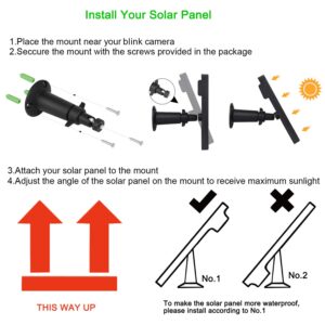 iTODOS 3 Pack Solar Panel Works for Blink Outdoor 4 (4th Gen)/Blink Outdoor (3rd Gen) XT3 and Blink XT/XT2 Camera,11.5Ft Outdoor Power Charging Cable,Power Your Blink Camera continuously - Black