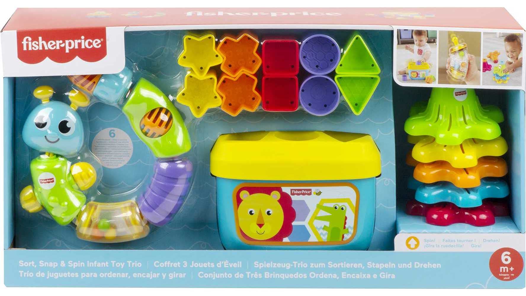 Fisher-Price Sort, Snap & Spin Infant Toy Trio Gift Set