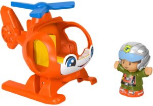 fisher-price little people helicopter, toy vehicle and figure set for toddlers and preschool kids ages 1-5 years