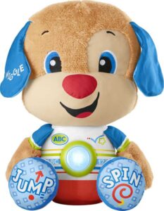 fisher-price laugh & learn toddler learning toy so big puppy musical plush with smart stages content for ages 18+ months