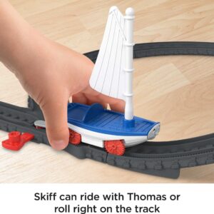 Thomas & Friends Bridge Lift Thomas & Skiff train set with motorized engine and toy boat for preschool kids ages 3 years and up