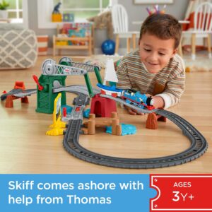 Thomas & Friends Bridge Lift Thomas & Skiff train set with motorized engine and toy boat for preschool kids ages 3 years and up