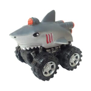 wild zoomies - shark from deluxebase. friction powered monster truck toys with cool animal riders, great car toys and shark toys for boys and girls