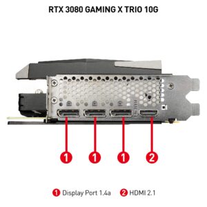 MSI Gaming GeForce RTX 3080 10GB GDRR6X 320-Bit HDMI/DP Nvlink Tri-Frozr 2 Ampere Architecture OC Graphics Card (RTX 3080 GAMING X TRIO 10G)