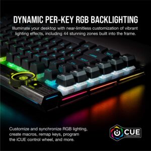 Corsair K100 RGB Optical-Mechanical Wired Gaming Keyboard - OPX Switches - PBT Double-Shot Keycaps - Elgato Stream Deck and iCUE Compatible - QWERTY NA Layout - Black