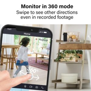 See 4 Views with 1 Security Camera, Indoor Home Cam Security with Two-Way Audio, 1080p Smart 360 Monitoring, WiFi, Night Vision, Motion Detection, iPhone App with Alerts and Cloud Storage