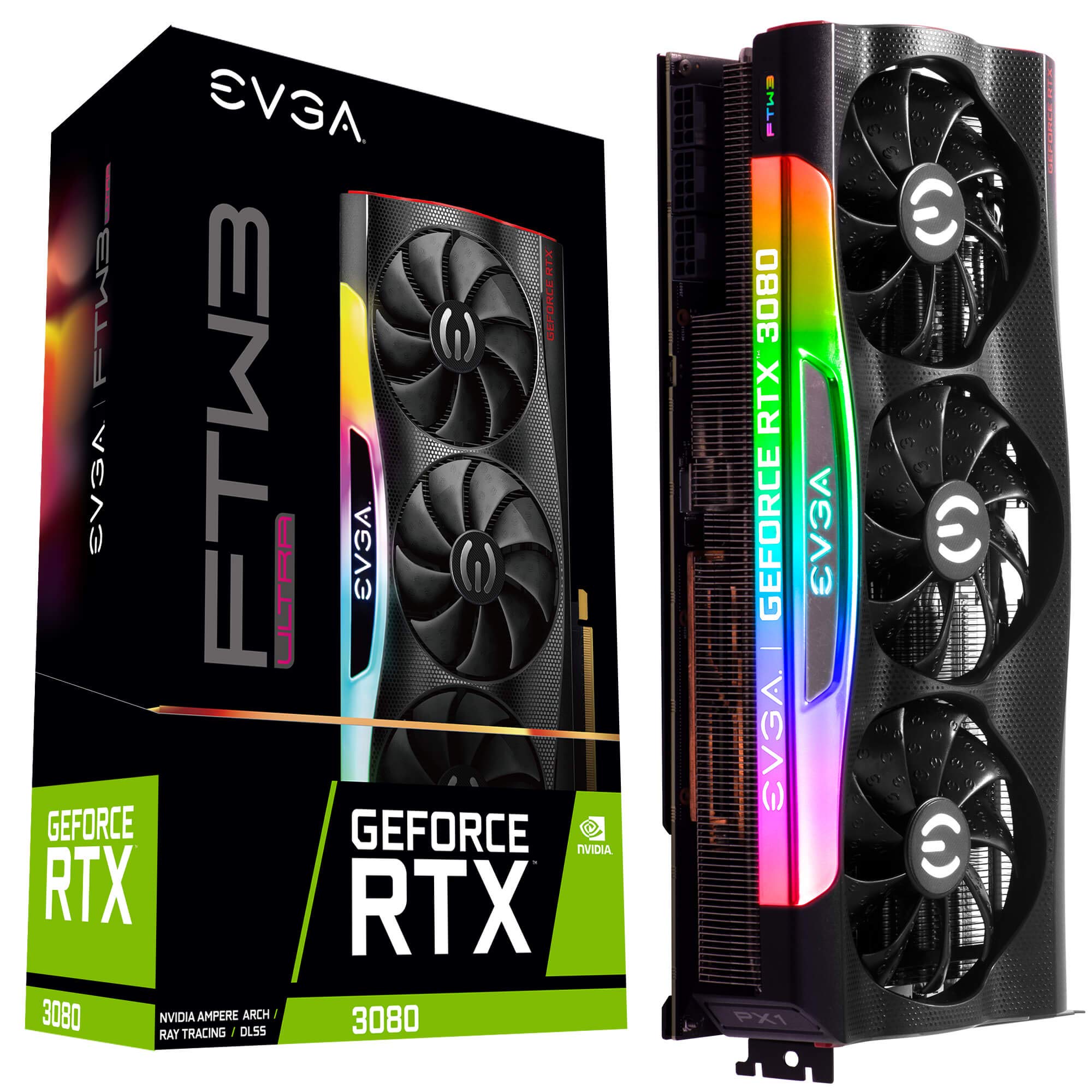 EVGA 10G-P5-3897-KR GeForce RTX 3080 FTW3 ULTRA GAMING, 10GB GDDR6X, iCX3 Technology, ARGB LED, Metal Backplate