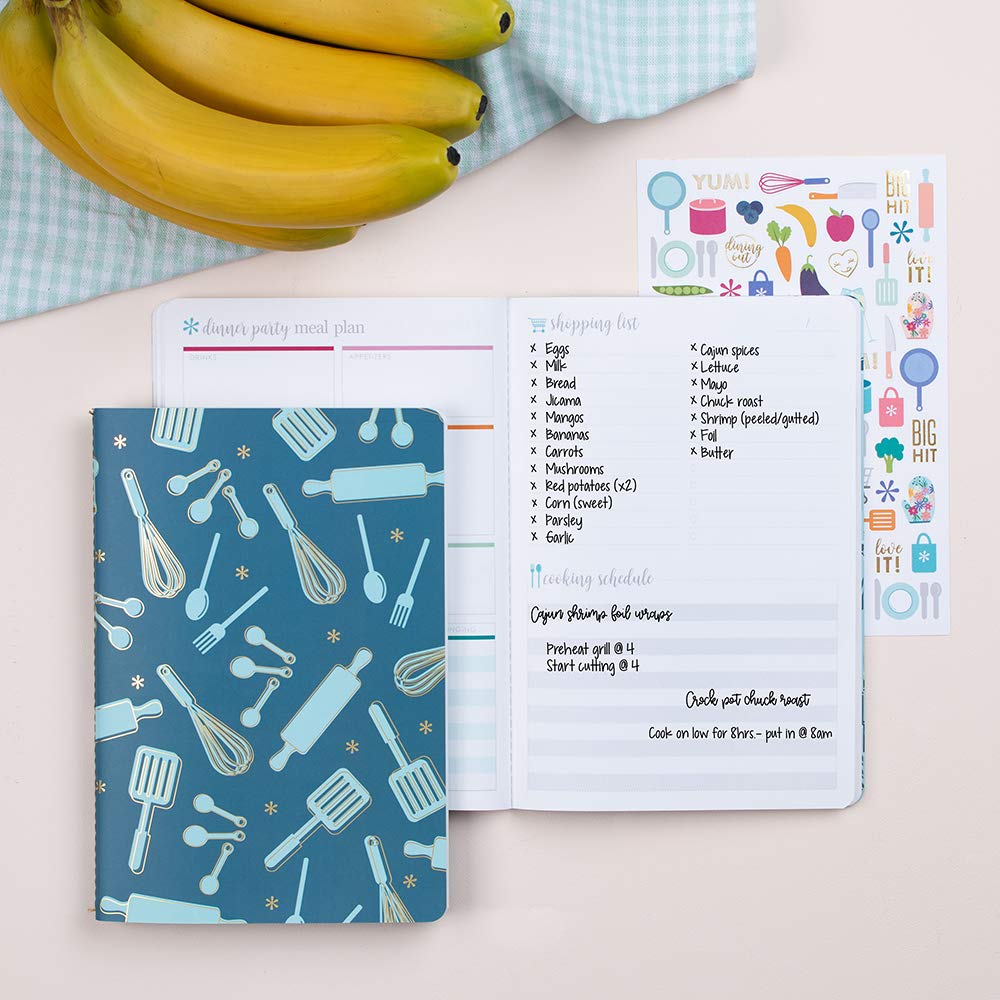 Erin Condren Designer Petite Planner - Meal Planner (New Cover) Track of All of Your Nutrition, Grocery Spending and Health Goals with this Meal Planner and Food Journal