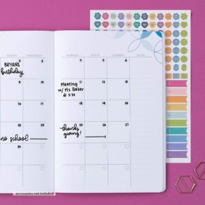 Erin Condren Monthly Customizable Undated 12 Month Agenda Petite Planner - Perfect for Tracking Monthly To-Dos or Monthly Project Goals. 140 Stickers Included