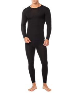 lapasa men's 100% merino wool base layer set lightweight thermal underwear activewear long john top bottom m31 large 1. lightweight black 1 set