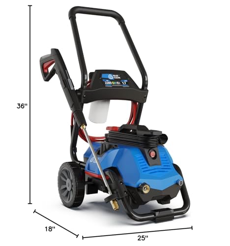 AR Blue Clean BC2N1HSS Electric Pressure Washer-2300 PSI, 1.7 GPM, 13 Amps Quick Connect Accessories, 2 in 1 Detachable Cart, On Board Storage, Portable Pressure Washer, High Pressure, Car, Patio