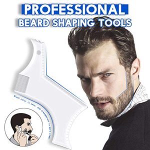 Beard Shaping Tool Trimmers for Men, Kucheed Beard Shaper with Inbuilt Comb Cool Care Black Transparent, Beard & Mustache Trimmers Cut Buddy Beard Lineup Tool Styling Template Comb barber Accessories