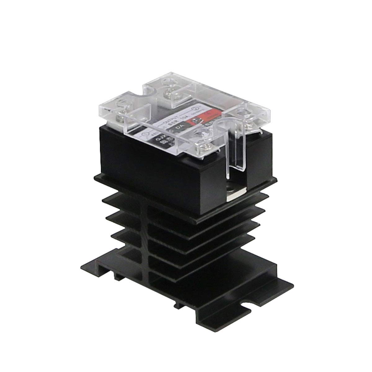 E-outstanding Heat Sink Black Aluminum Alloy Heat Sink SSR Dissipation One Single Phase Solid State Relay Radiator 10DA-40DA