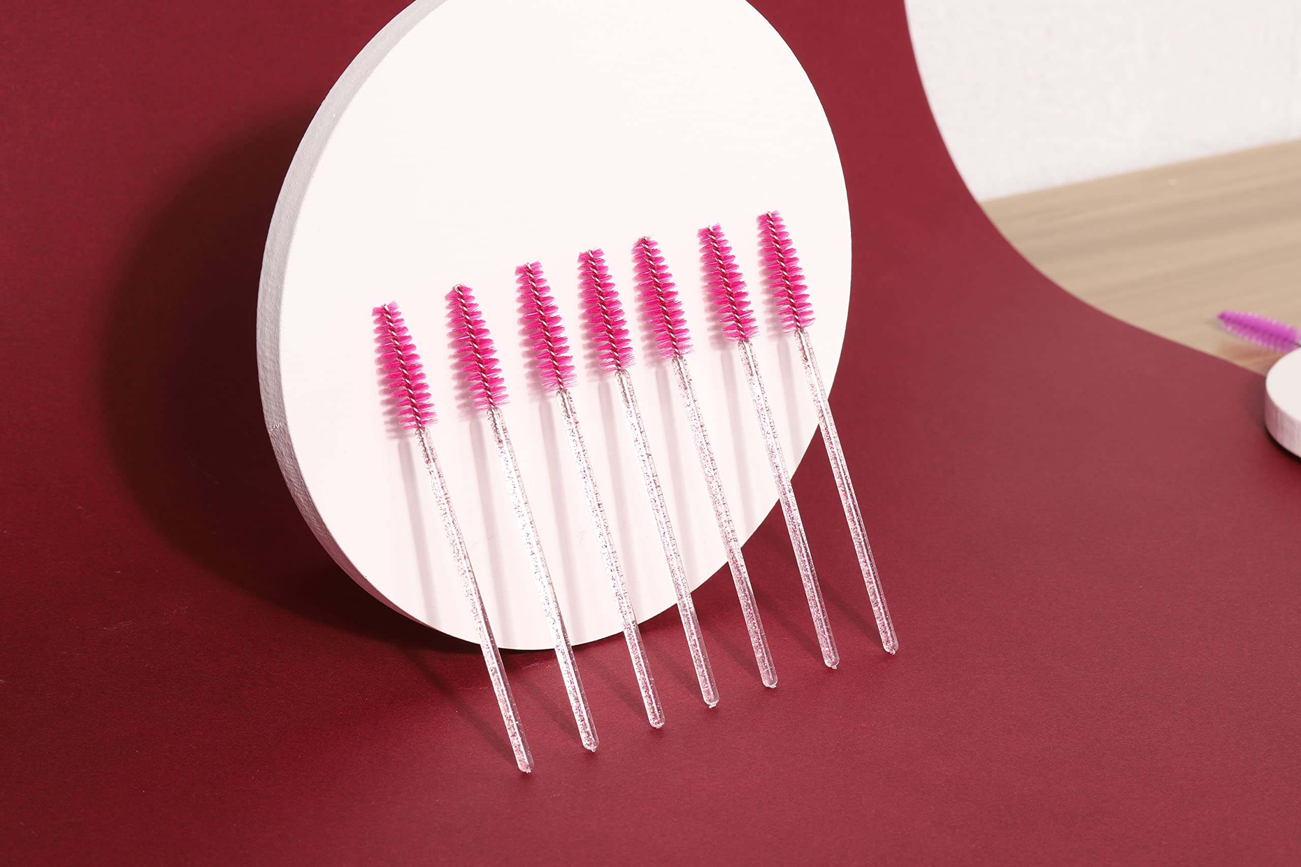 200 Disposable Eyelash Brush Mascara Wands Spoolies for Eye Lashes Extension Eyebrow Purple Pink Tbestmax