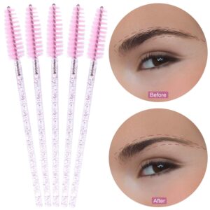 200 Disposable Eyelash Brush Mascara Wands Spoolies for Eye Lashes Extension Eyebrow Purple Pink Tbestmax