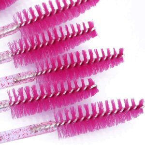 200 Disposable Eyelash Brush Mascara Wands Spoolies for Eye Lashes Extension Eyebrow Purple Pink Tbestmax