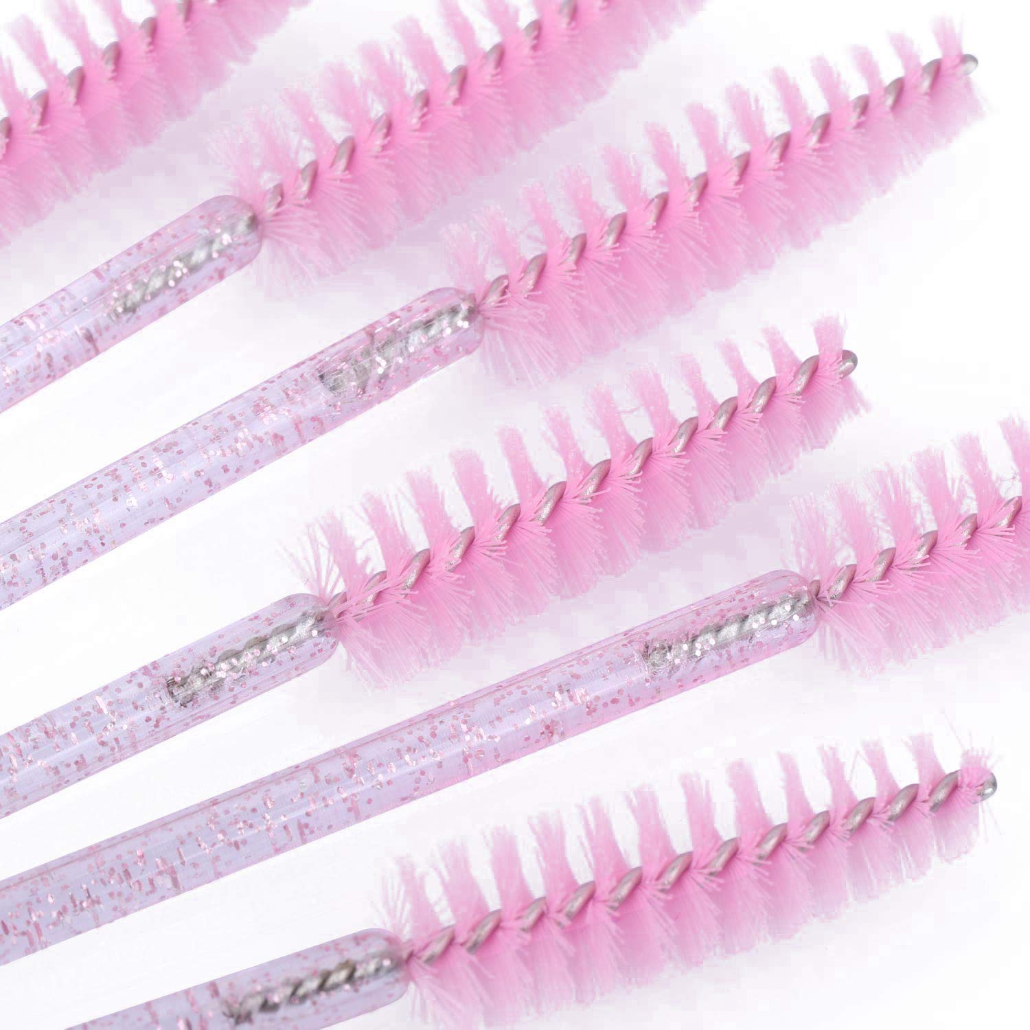 200 Disposable Eyelash Brush Mascara Wands Spoolies for Eye Lashes Extension Eyebrow Purple Pink Tbestmax