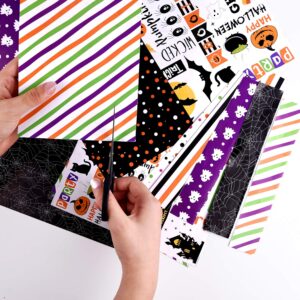 ASTARON 90 Sheets Halloween Pattern Paper Set 5.5 x 8.2 inches Decorative Paper for Paper Craft Decoration, 10 Styles