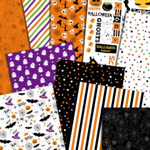 ASTARON 90 Sheets Halloween Pattern Paper Set 5.5 x 8.2 inches Decorative Paper for Paper Craft Decoration, 10 Styles