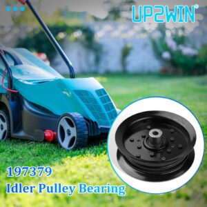 UP2WIN Flat Idler Pulley Compatible with Craftsman Husq Ariens Sears Poulan Riding Lawn Mower Tractor with 42" 46" 48" 54” Deck, Replace 197379, 196106