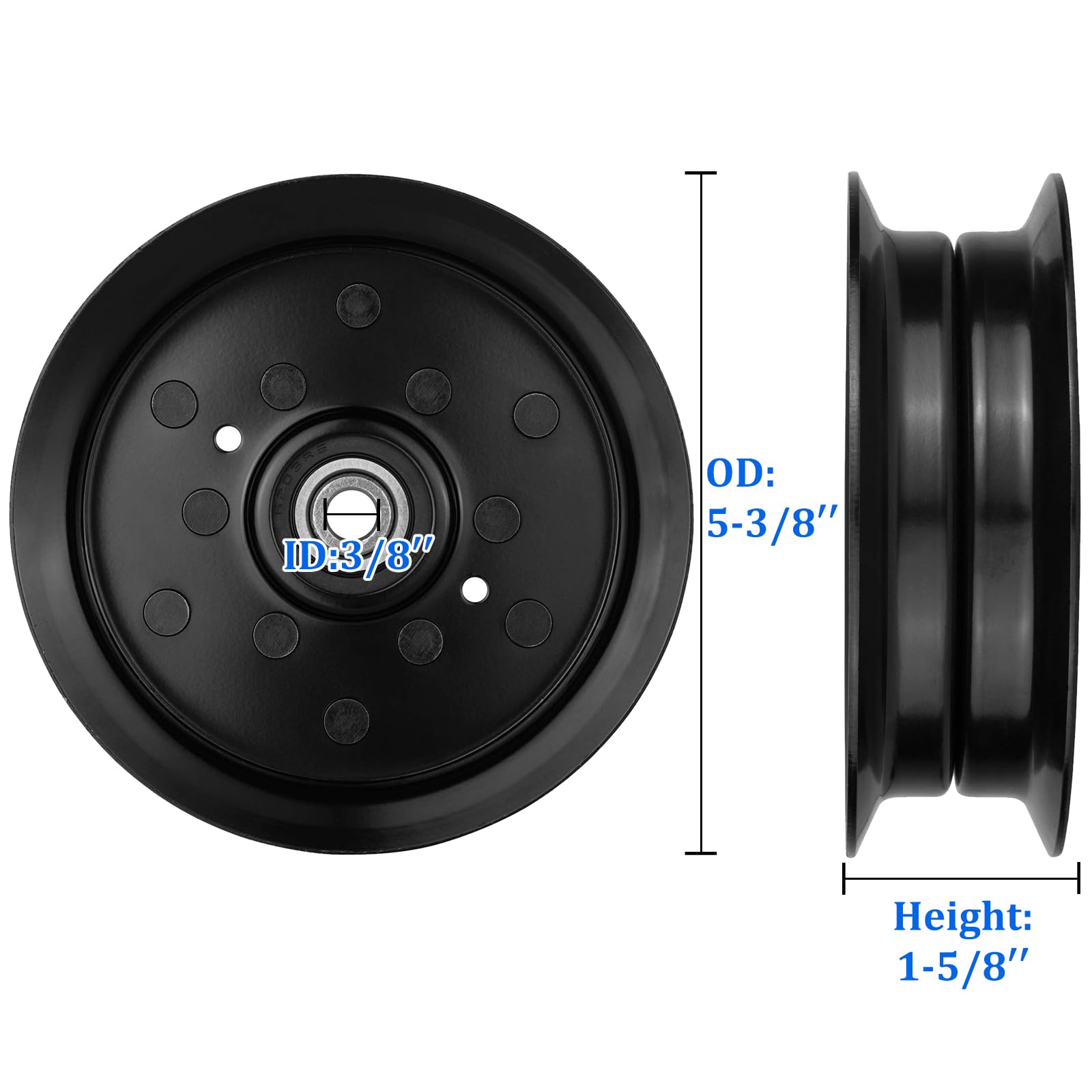 UP2WIN Flat Idler Pulley Compatible with Craftsman Husq Ariens Sears Poulan Riding Lawn Mower Tractor with 42" 46" 48" 54” Deck, Replace 197379, 196106