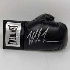 autographed/signed mike tyson black everlast boxing glove athlete hologram coa