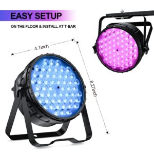 BETOPPER DJ Lights 2 Pack, 54x3W LED Par Lights, DMX Stage Lights Sound Activated, Strobe Wash Lights for Wedding, Church, Party, Club, Concert and Festival Events (2)