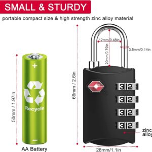 ZHEGE TSA Approved Locks, Luggage Locks, 3 Dial TSA Lock for Suitcases, Backpack, Baggage (Rose Gold)