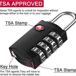 ZHEGE TSA Approved Locks, Luggage Locks, 3 Dial TSA Lock for Suitcases, Backpack, Baggage (Rose Gold)