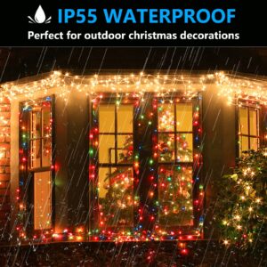 Decute Christmas Decorations Lights Outdoor 416 LEDs 35.5FT 78 Drops, Waterproof 8 Modes Curtain Lights Fairy String Light for Christmas Decor Holiday Wedding Eaves Window Party Yard Garden Warm White