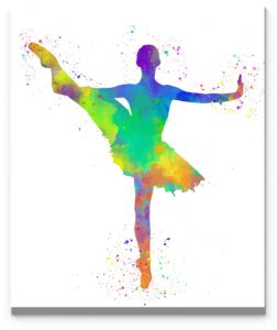 girl ballet dancer abstract wall art print poster 11x14, ideal for lover of ballet, dance teacher and ballerina. teen bedroom, dance studio, dorm room, dressing room, locker decor