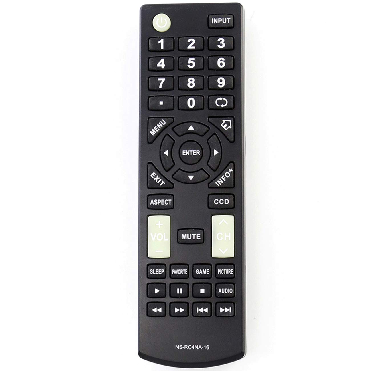 NS-RC4NA-16 Replacement Remote fit for Insignia TV NS-24D420NA16 NS-28D220NA16 NS-32D220NA16 NS-32D420NA16 NS-39D220NA16 NS-43D420NA16 NS-50D420MX16 NS-50D420NA16 NS-50D421NA16 NS-55D420NA16