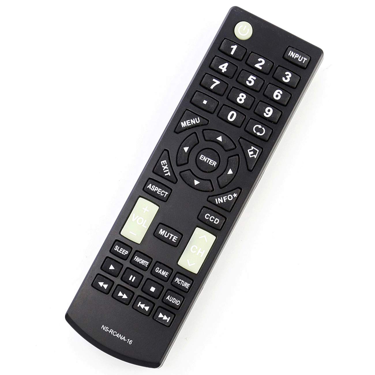 NS-RC4NA-16 Replacement Remote fit for Insignia TV NS-24D420NA16 NS-28D220NA16 NS-32D220NA16 NS-32D420NA16 NS-39D220NA16 NS-43D420NA16 NS-50D420MX16 NS-50D420NA16 NS-50D421NA16 NS-55D420NA16