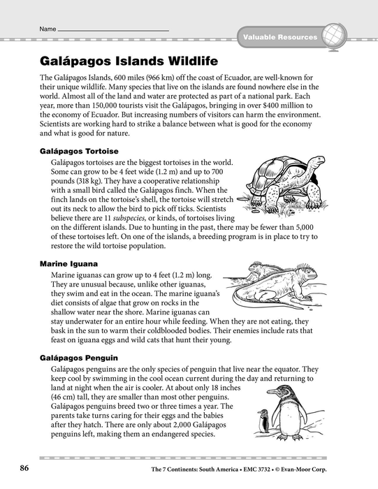 South America: Resources: Galapagos Islands Wildlife