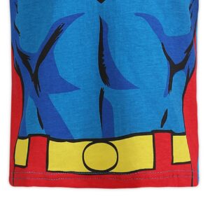 WARNER BROS Boy's Superman Tee with Detachable Superhero Cape, Blue/Red, 100% Cotton, Size 3T