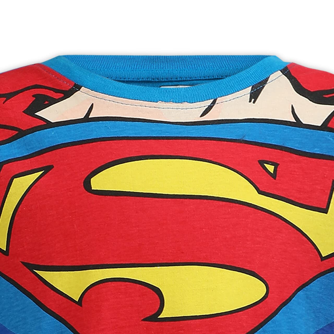 WARNER BROS Boy's Superman Tee with Detachable Superhero Cape, Blue/Red, 100% Cotton, Size 3T