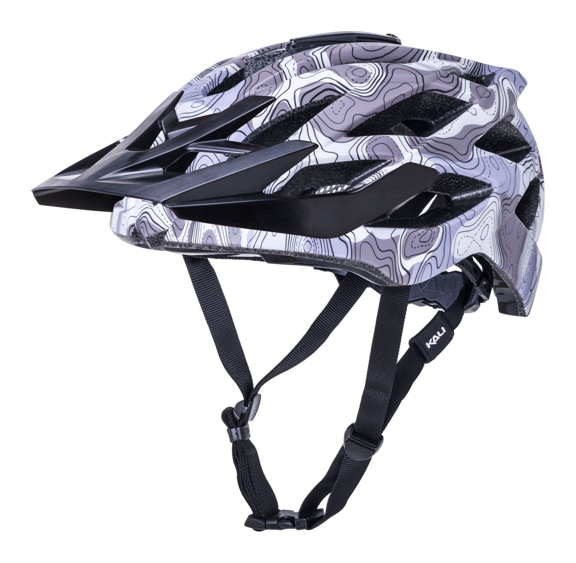 Kali Protectives Lunati Cycling Helmet, Topo Camo Matte Purple, S/M