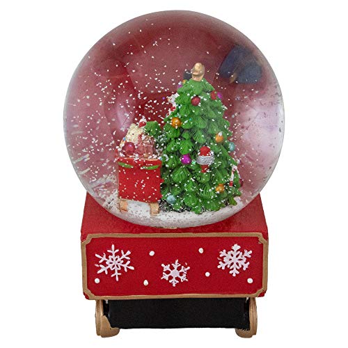 Northlight 8.5" Green and Red Christmas Train Snow Globe