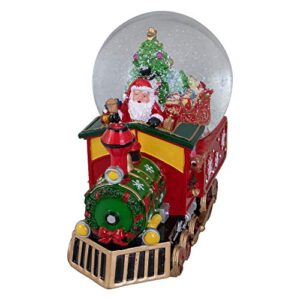 Northlight 8.5" Green and Red Christmas Train Snow Globe