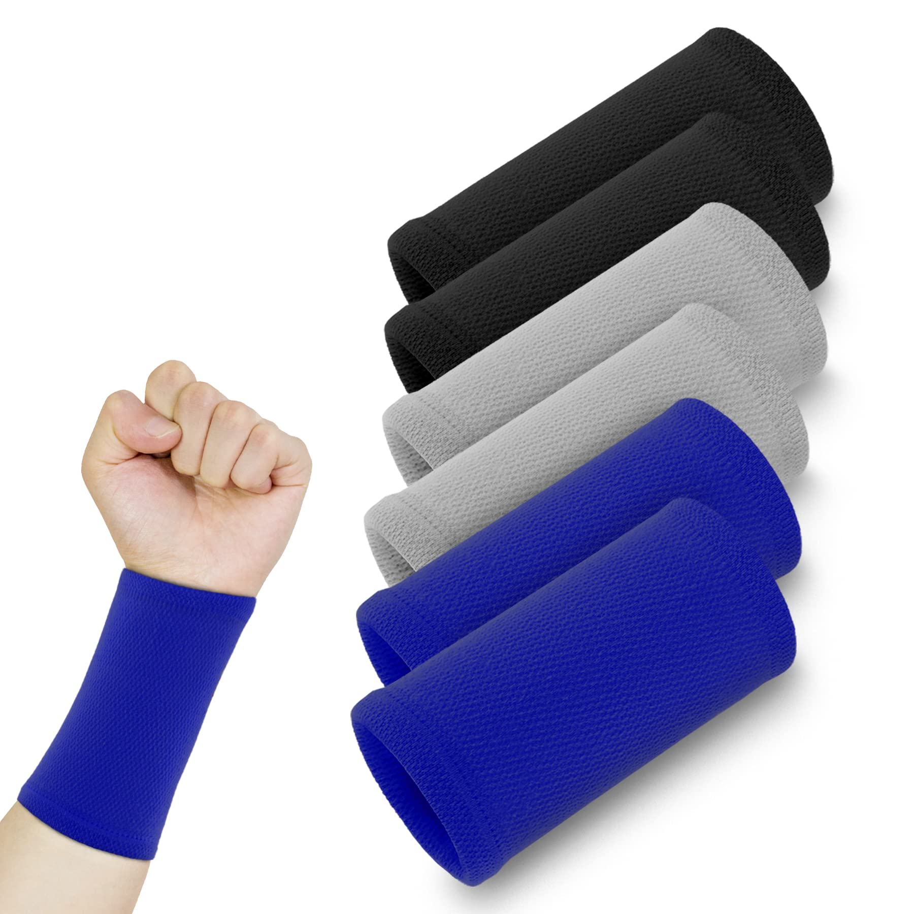 ALIEN PROS Performance Wrist Bands for Working Out 3 Pairs - The Wrist sweatbands That fit Right and Absorb Your Sweat Instantly - All Around Wrist Protection Sweat Bands Wristbands Pack of 3 Pairs