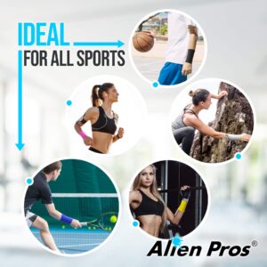 ALIEN PROS Performance Wrist Bands for Working Out 3 Pairs - The Wrist sweatbands That fit Right and Absorb Your Sweat Instantly - All Around Wrist Protection Sweat Bands Wristbands Pack of 3 Pairs